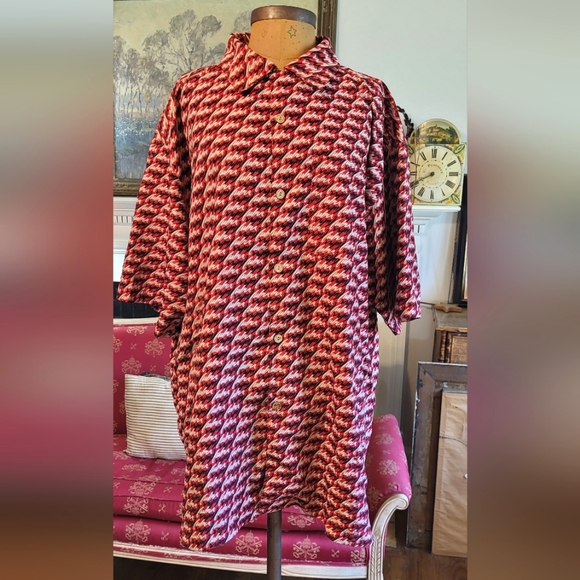 FUBU | Shirts | Vintage Mens Fubu Short Sleeve Button Up Red With Fubu All Over Print 992 Xl ...